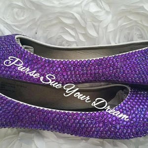 Custom Amethyst Purple Swarovski Crystal Rhinestone Ballet Flat Shoes ...