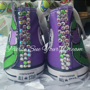 Swarovski Crystal Rhinestone Ninja Turtle Birthday Converse Shoes ...