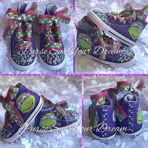 Swarovski Crystal Rhinestone Ninja Turtle Birthday Converse Shoes ...