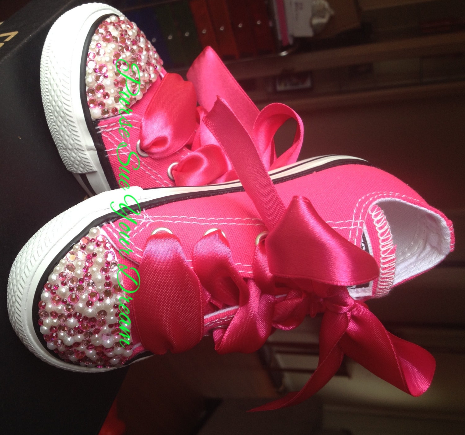 Swarovski Crystal Rhinestone and Pearl Designed Converse | Etsy