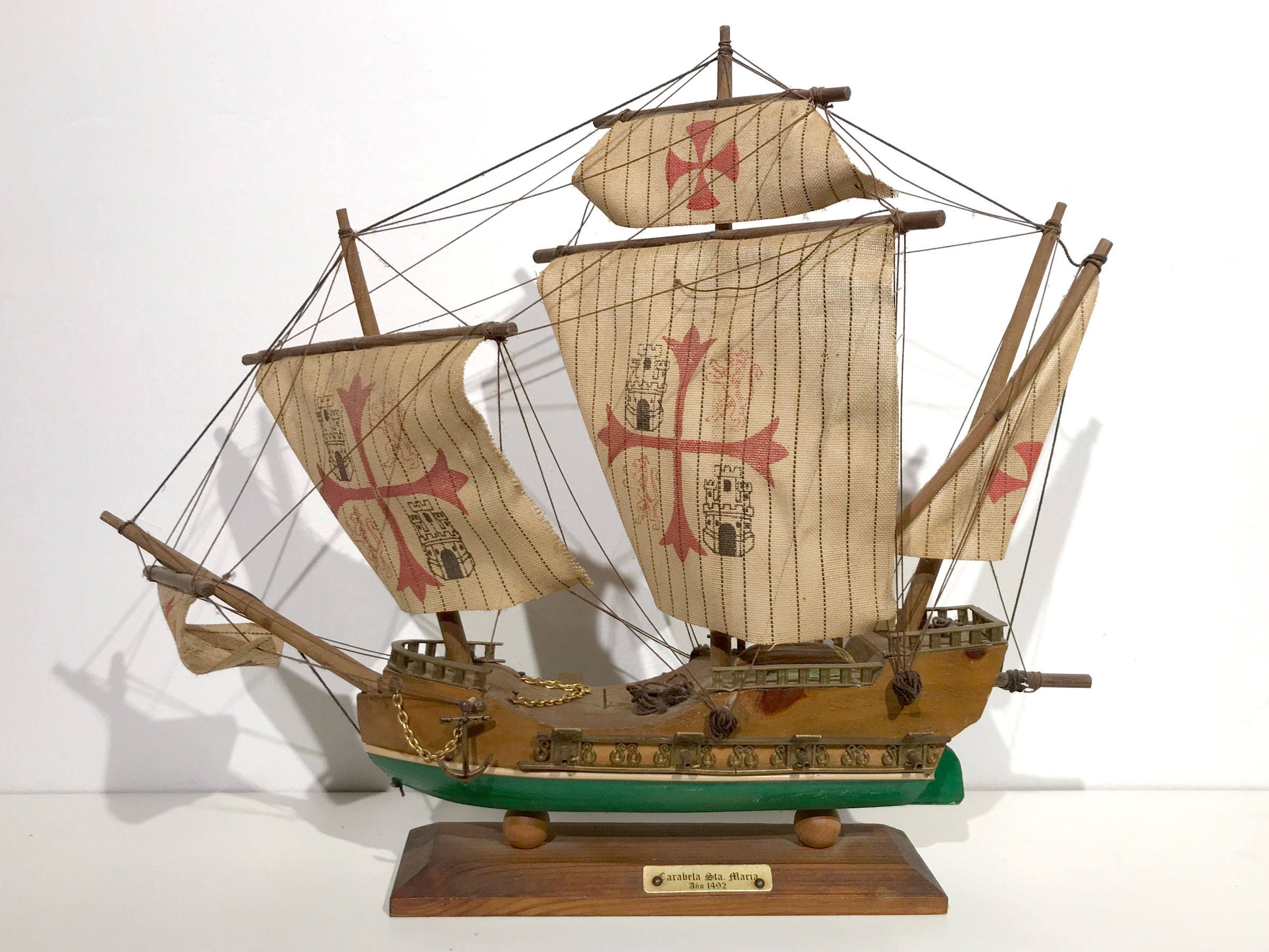 Vintage Christopher Columbus Santa Maria 1492 Scaled Model Ship - Etsy