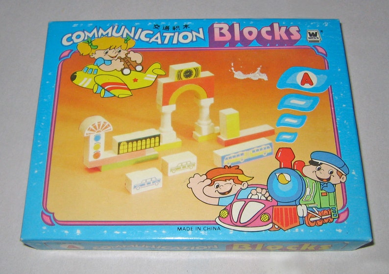 Vintage Set of Communication Building Blocks - Etsy