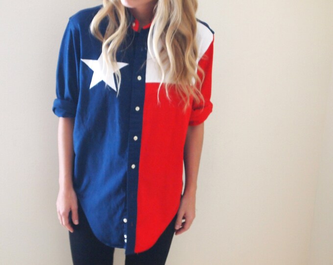 Vintage Texas Flag Button-up Shirt - Etsy