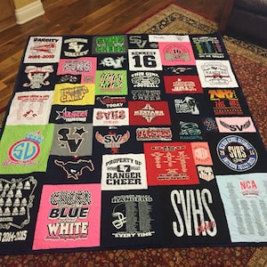 Tee Shirt Quilt Double Sided, Custom Puzzle Design, Memory Quilt Custom ...