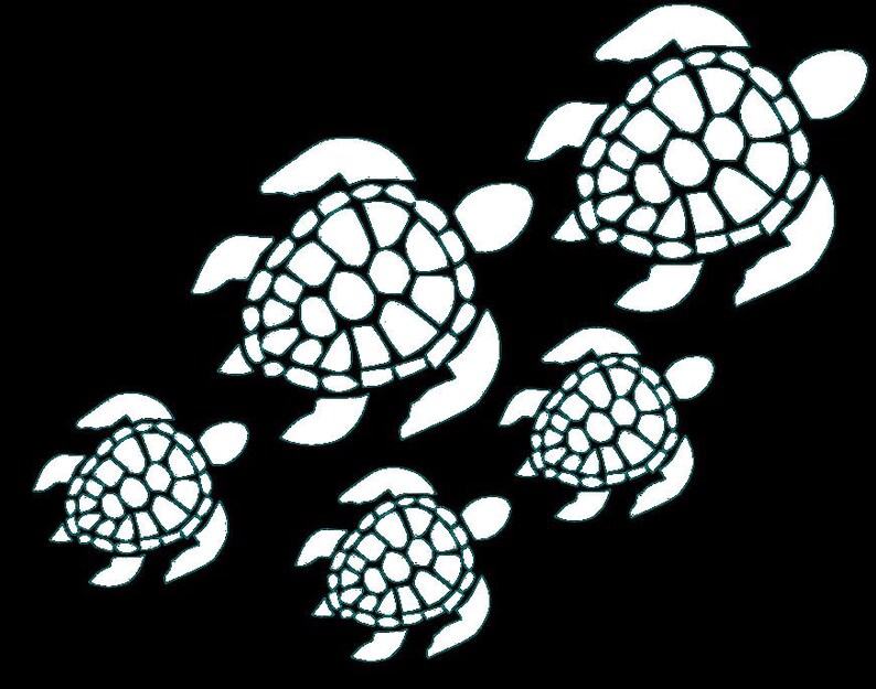 Sea Turtle Family Decal Sticker Turtles Decal Car Window Vinyl | Etsy
