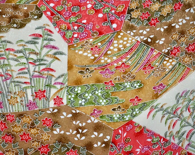 Vintage Floral Jinken Kimono Fabric - 59 X 14 Inches - Etsy