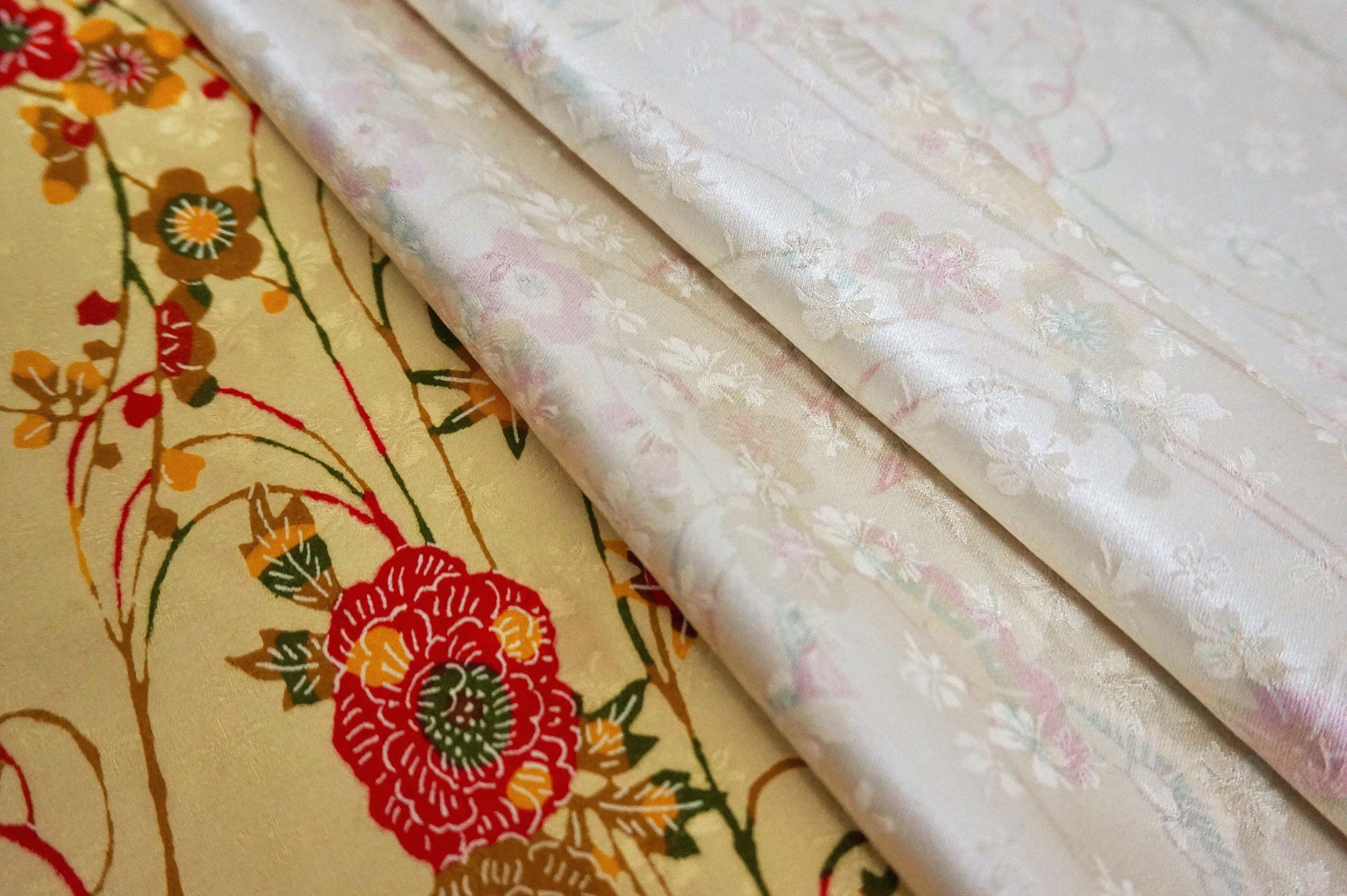 Vintage Floral Bingata Jinken Kimono Fabric - Etsy