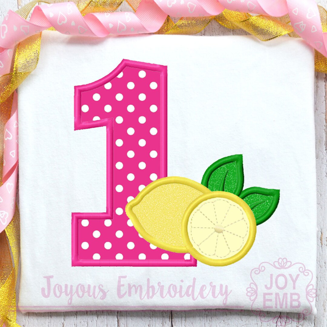 Lemon Number 1 Applique Embroidery,first Birthday Applique,lemon Number ...