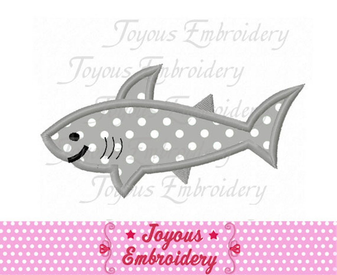 Shark Applique Embroidery Design, Ocean Animal Machine Embroidery File ...