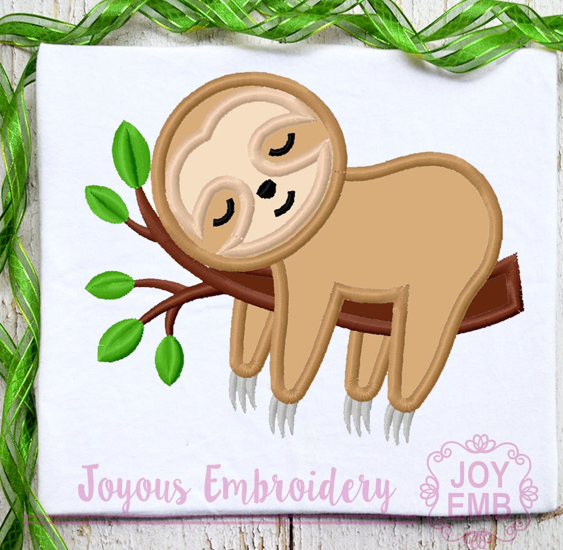 Sloth Embroidery Designsloth Appliqueanimal Embroidery - Etsy