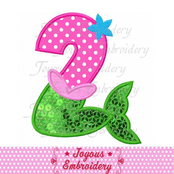 Mermaid Applique Embroidery Designmermaid Number - Etsy