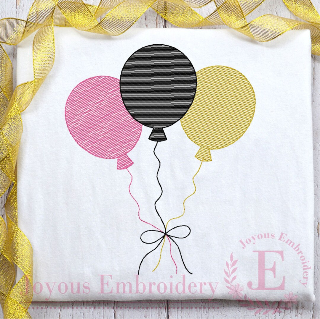 Balloons Sketch Embroidery Design,balloons Machine Embroidery ...