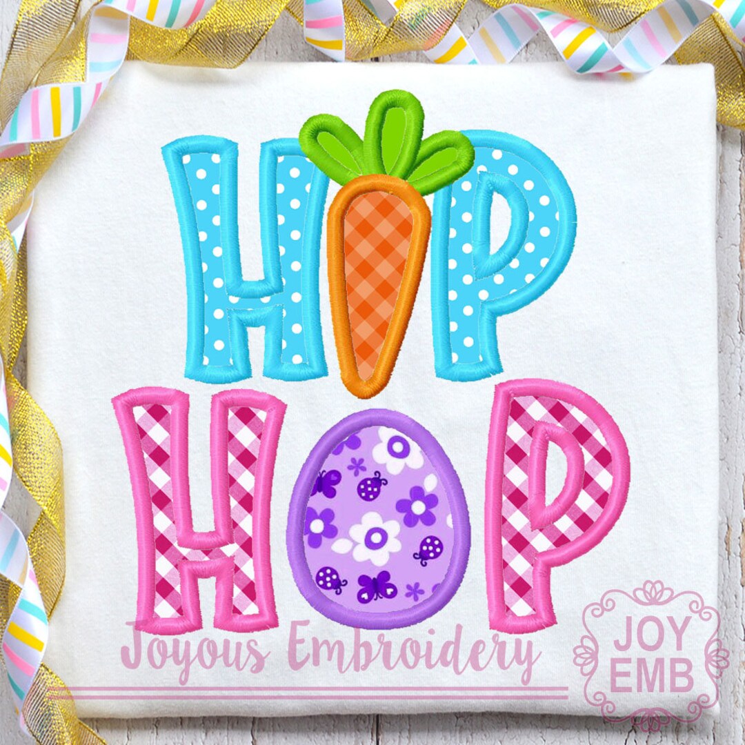 Hip Hop Applique Design,easter Embroidery Design,easter Egg Applique ...