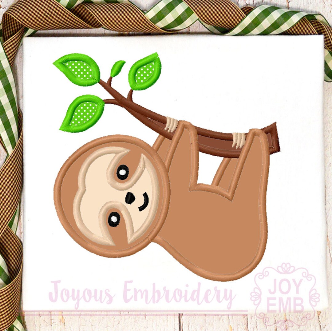 Sloth Embroidery File,baby Sloth Embroidery Design,embroidery Applique ...