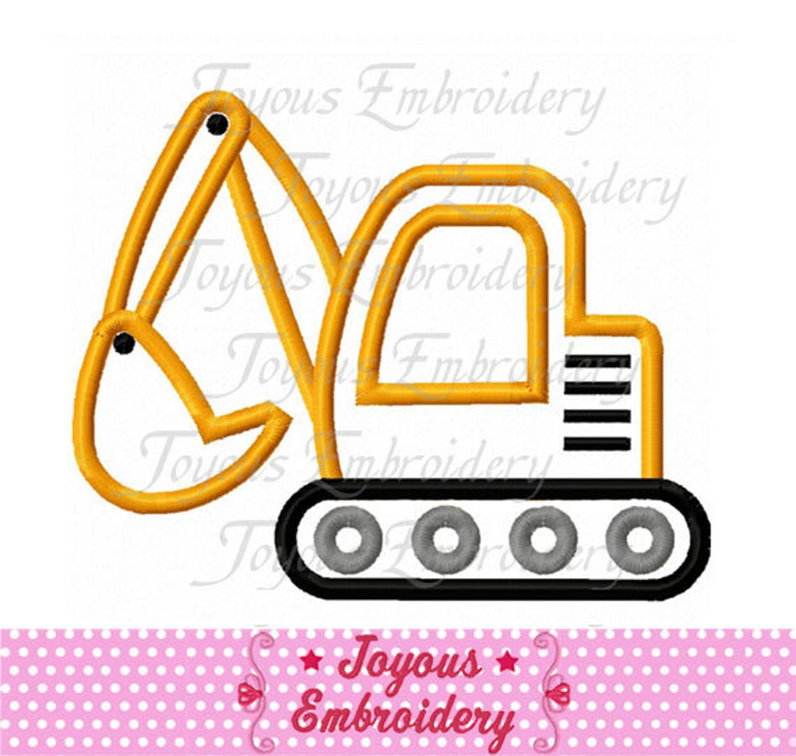 Digger Applique,excavator Applique,excavator Embroidery,boys Shirt ...