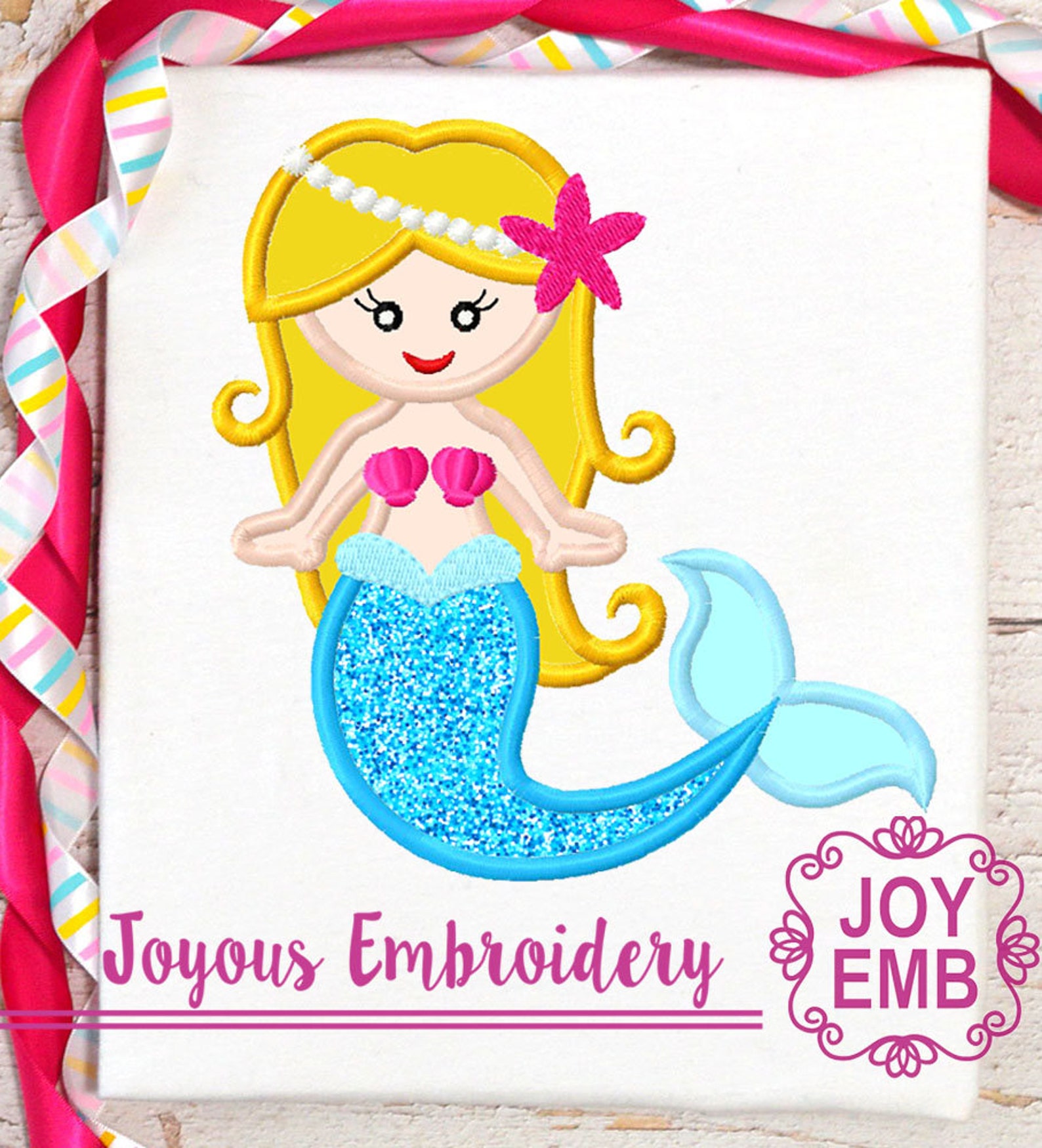 Mermaid Embroidery Design,mermaid Applique Embroidery,princess ...