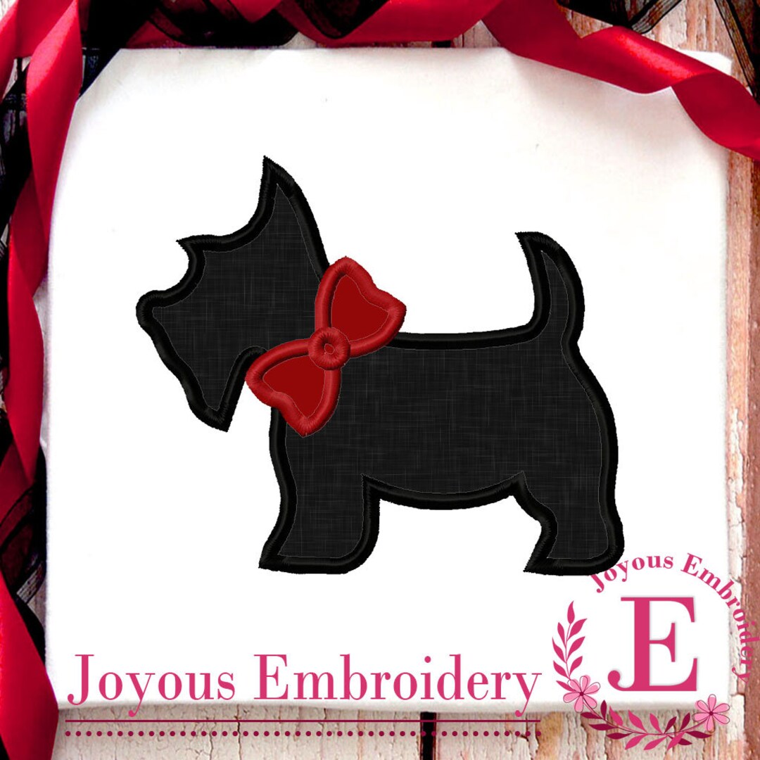 Scottie Dog Applique Embroidery,machine Embroidery Design - Etsy