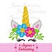 Instant Download Unicorn Flower Applique Embroidery | Etsy