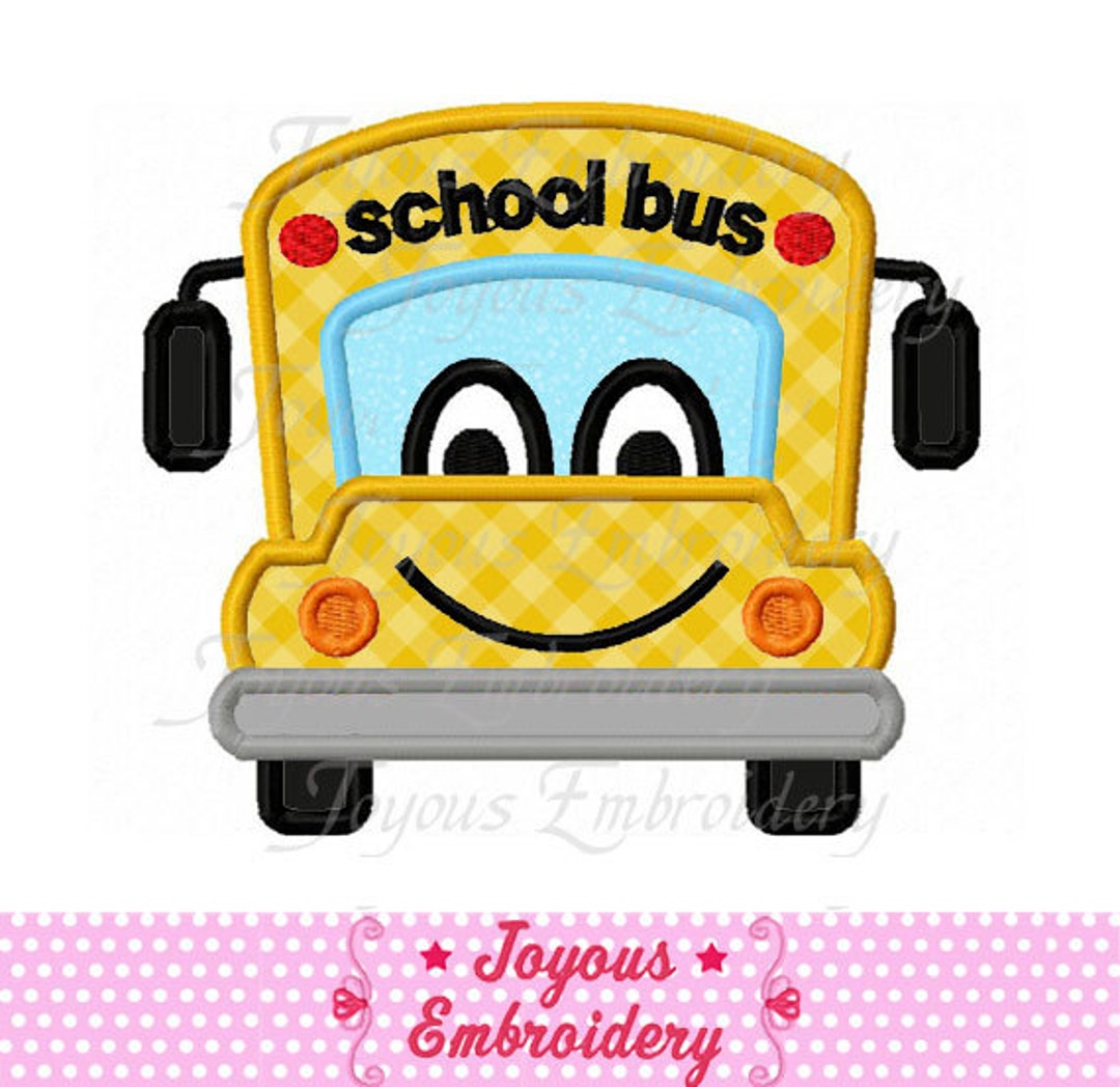 School Bus Embroidery File-back to School Embroidery Design-school Bus ...