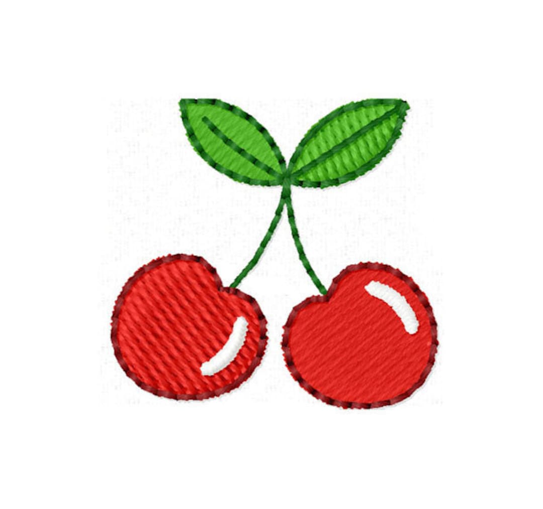 Cherry Embroidery,cherry Filled Stitches,cherry Design,machine ...