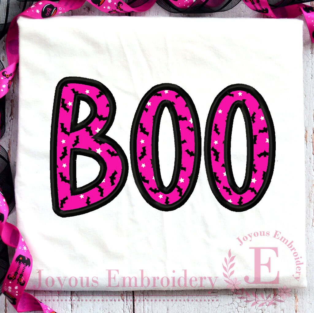 BOO Applique Embroidery Design,halloween Applique Design,boo Embroidery ...