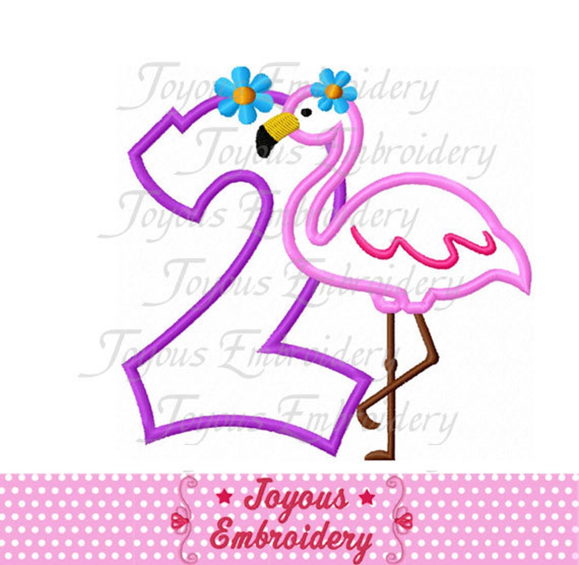 Instant Download Flamingo Number 2 Applique Machine | Etsy