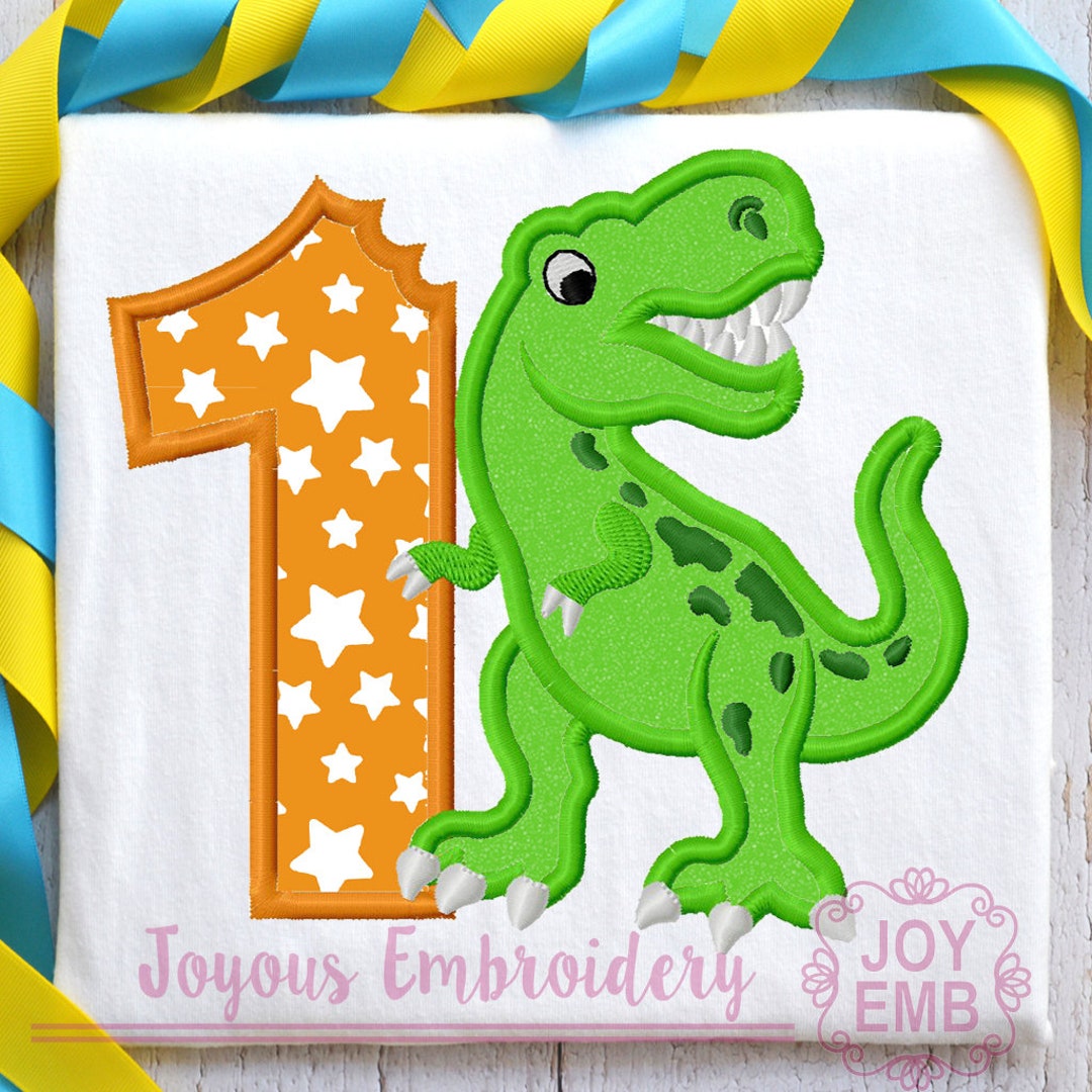 Rex Number 1 Applique,birthday Rex,birthday Boy Applique,first Birthday ...