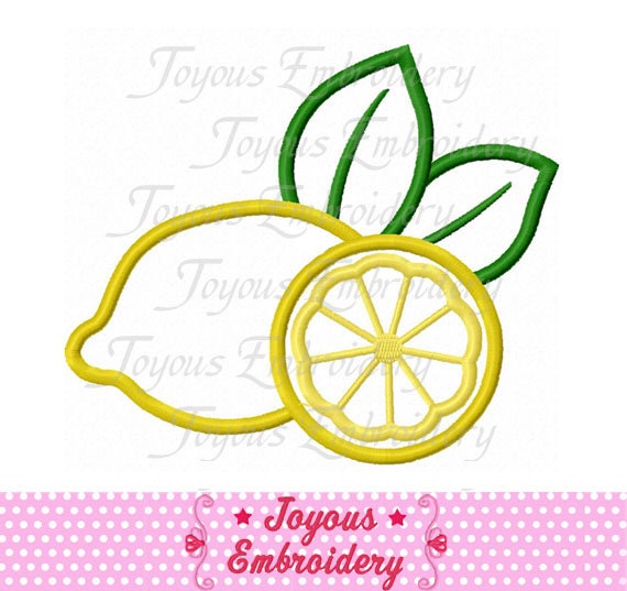 Lemon Applique Embroidery Designlemon Embroidery Designfruit - Etsy