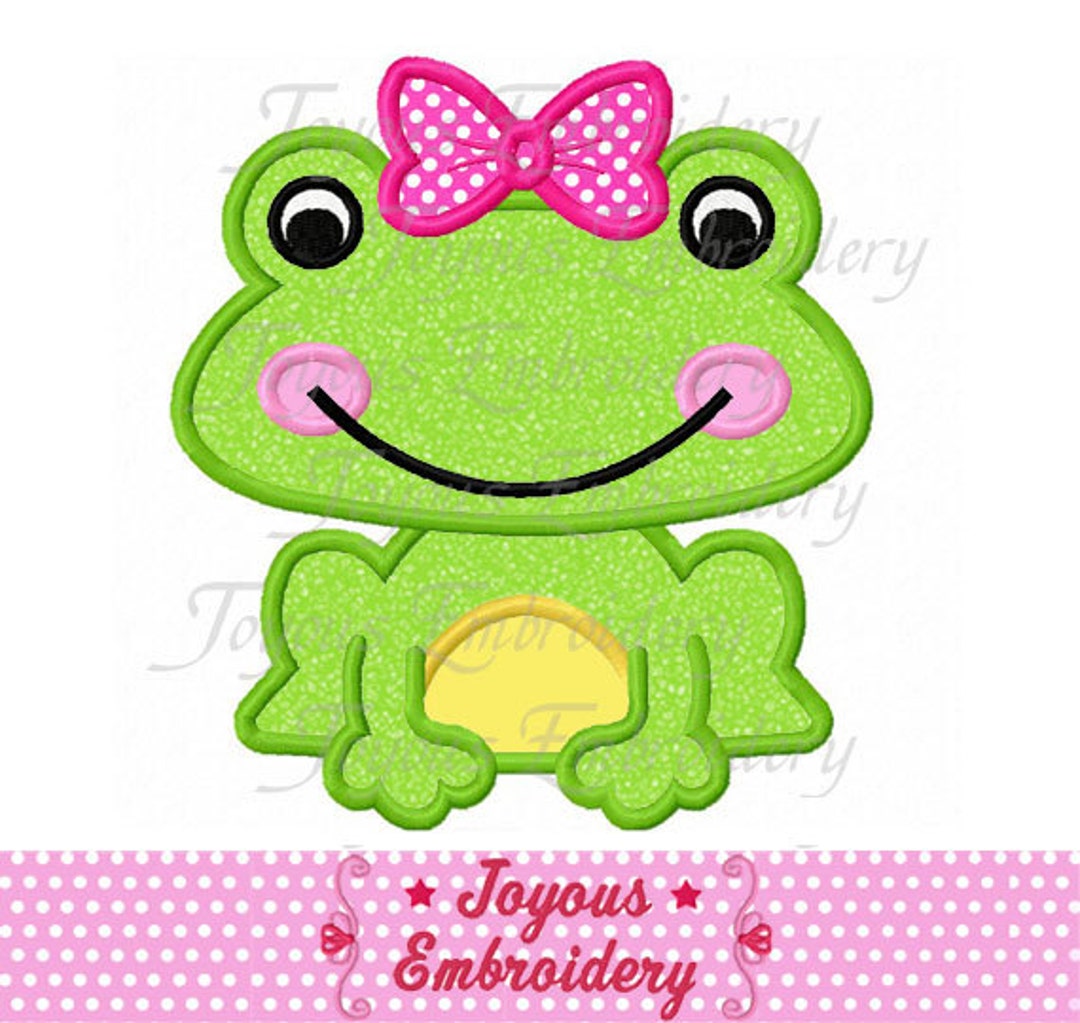 Girl Frog Applique Machine Embroidery Design,spring Applique,animal ...