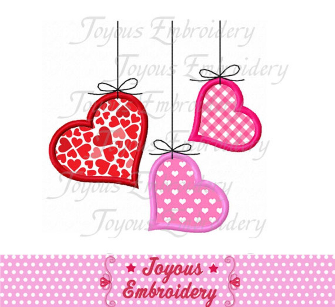 Valentine's Day Applique,heart Applique,valentine Heart,valentines Day ...