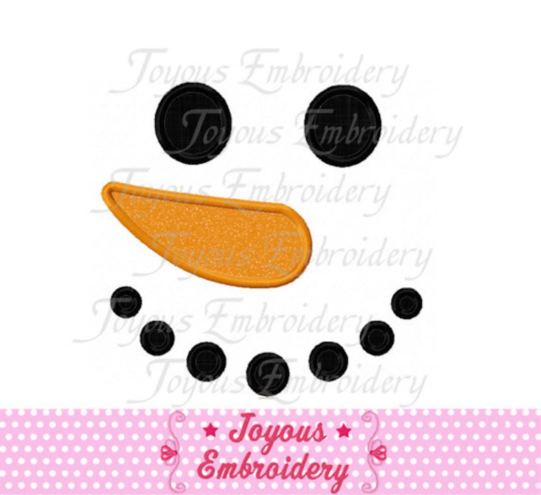 Instant Download Christmas Snowman Face Applique Machine Embroidery ...