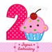 Instant Download Cupcake Number 2 Applique Machine Embroidery Design NO ...
