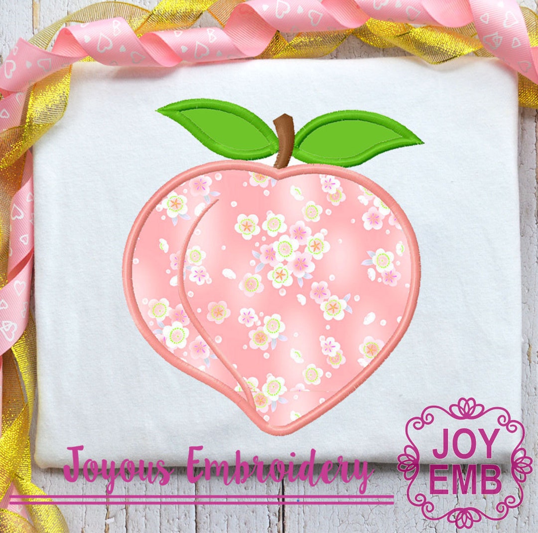 Peach Applique,sweet One Applique,peach Embroidery,fruit Applique ...