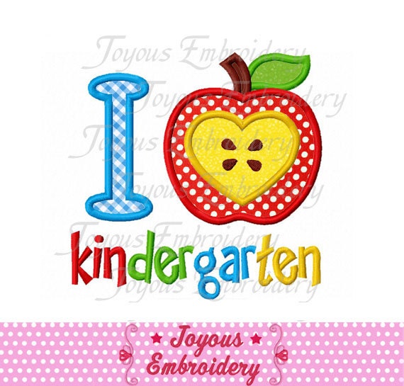Back to School Embroirdery,i Love Kindergarten Applique,kindergarten ...
