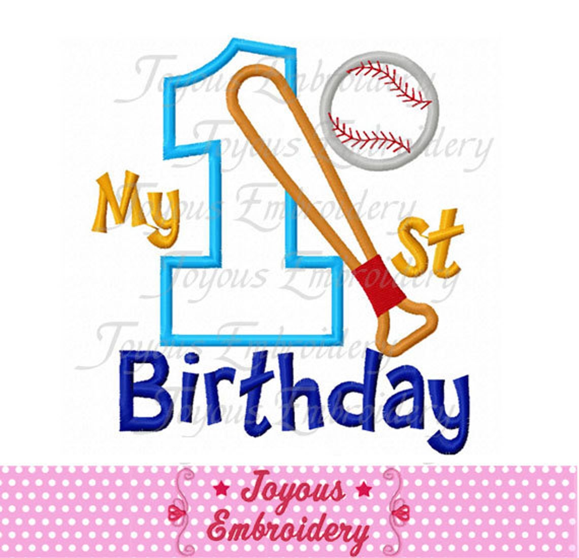 Instant Download My 1st Birthday Baseball Applique Embroidery | Etsy