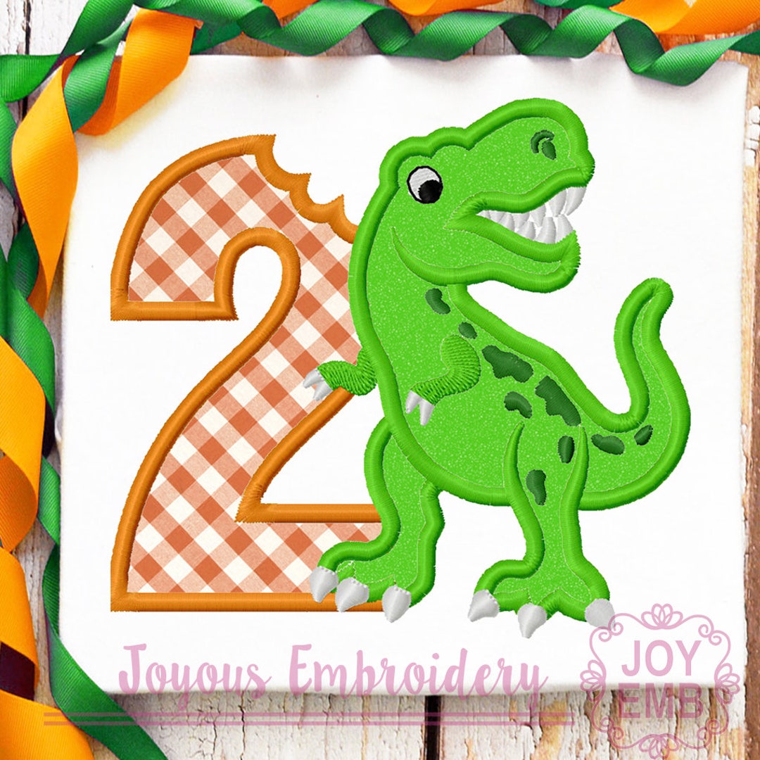 Rex Number 3 Applique,birthday Rex,birthday Boy Applique,second ...