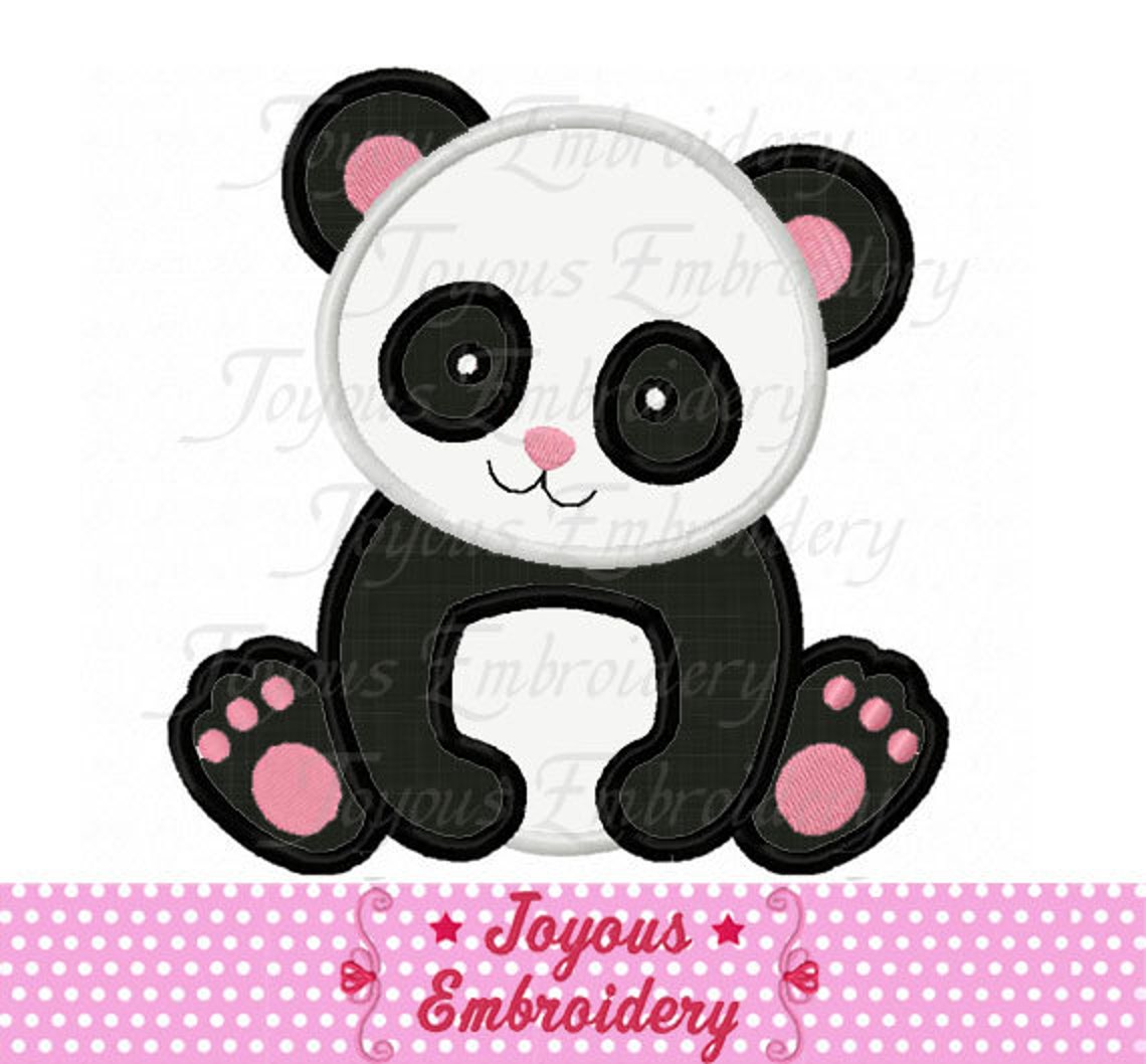 Instant Download Baby Panda Applique Machine Embroidery Design - Etsy