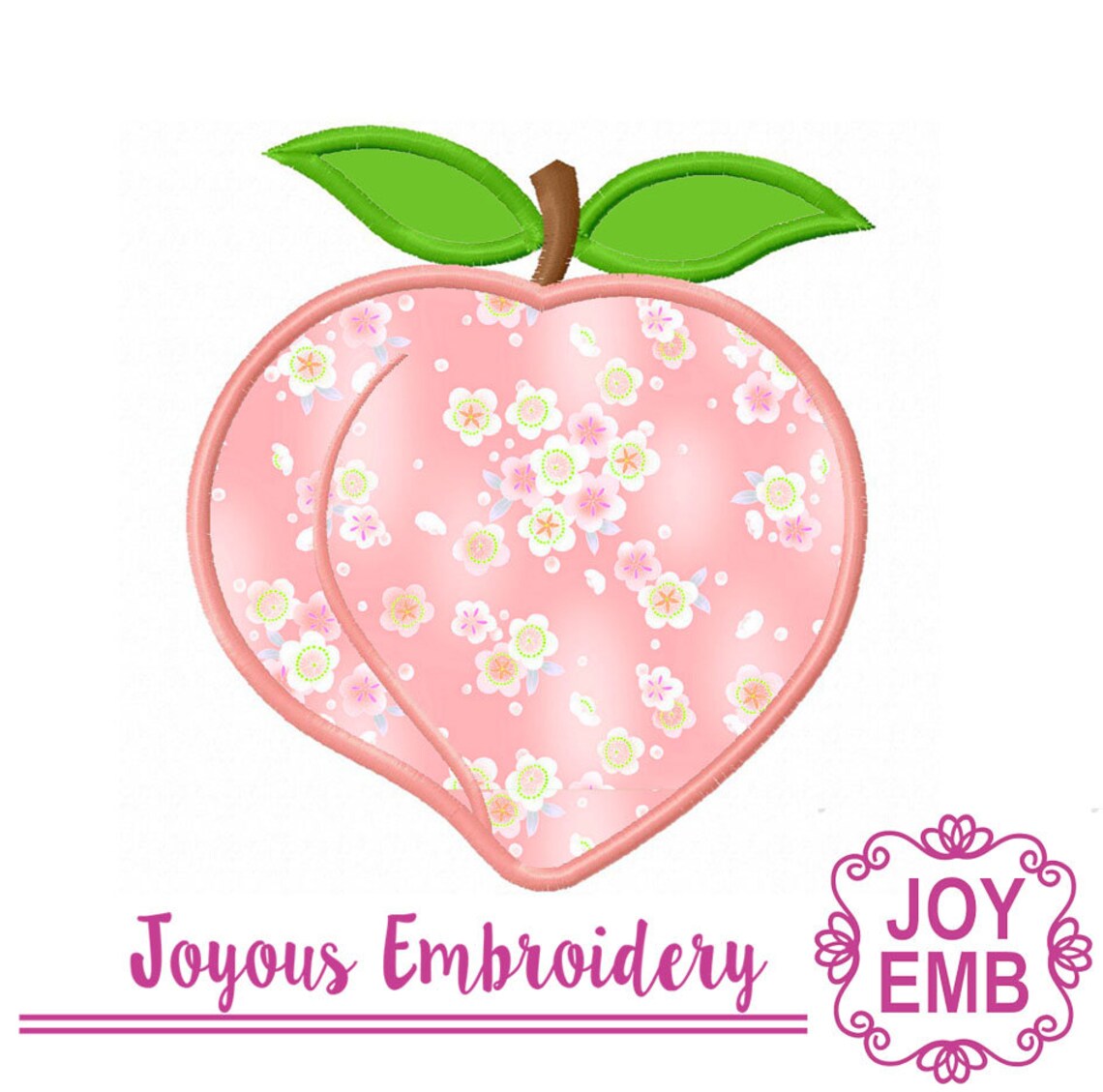 Peach Appliquesweet One Appliquepeach Embroideryfruit - Etsy