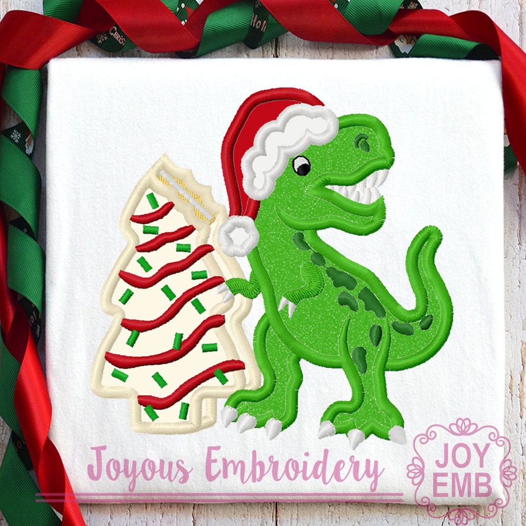 Christmas Rex Applique,rex Debbie Cake Design,christmas Tree Cake ...
