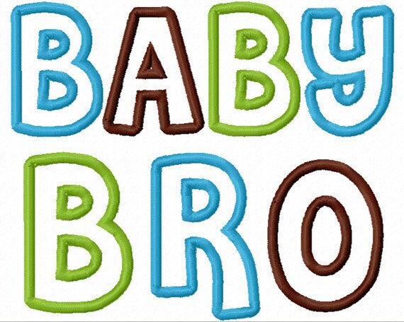 Instant Download Baby Brother Applique Machine Embroidery - Etsy