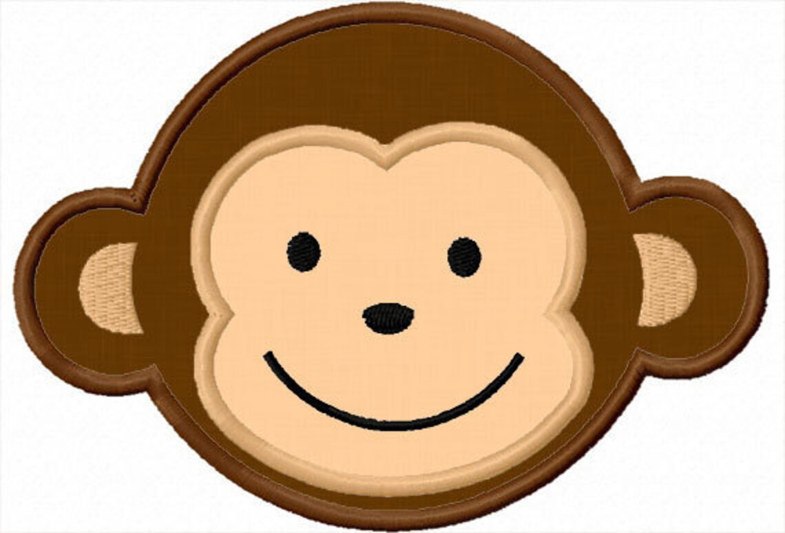 Monkey Appliquemonkey Embroiderymonkey Boy and Monkey - Etsy