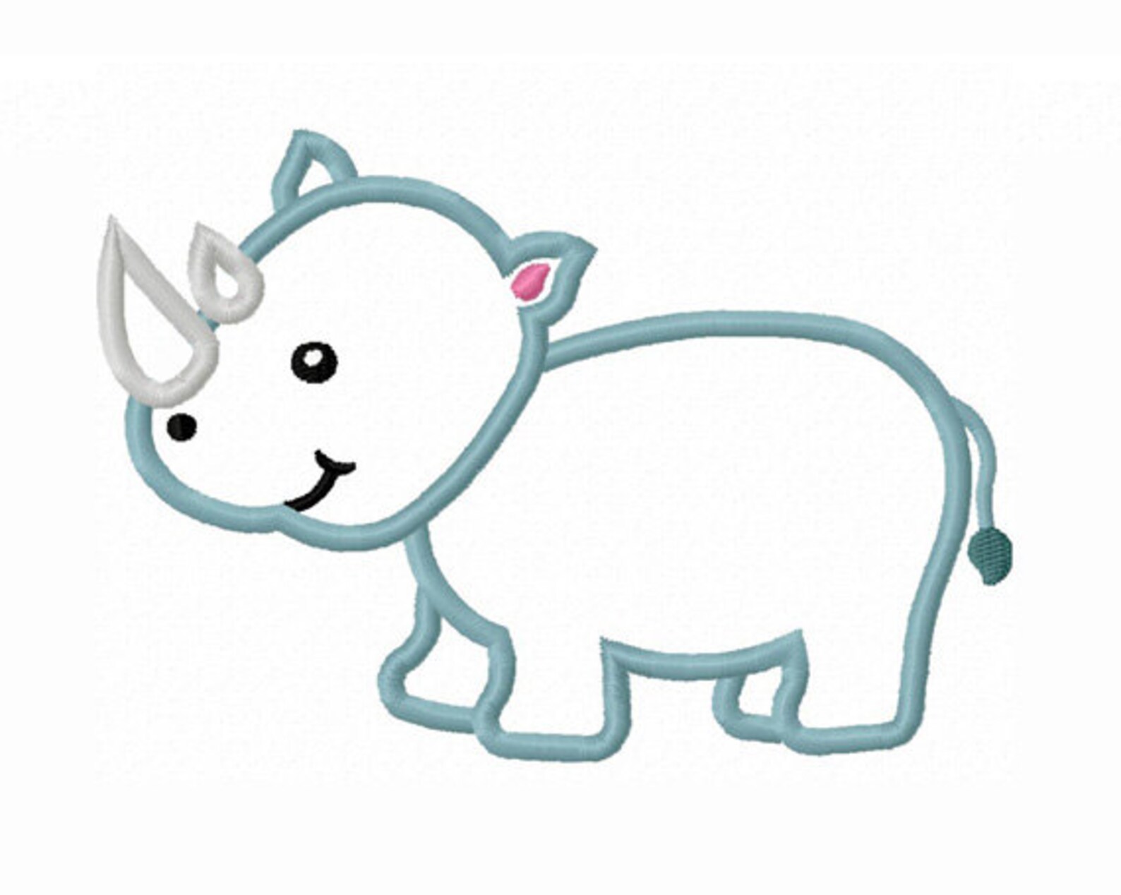 Instant Download Rhino Applique Machine Embroidery Design - Etsy