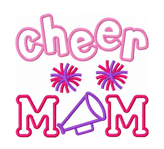 Instant Download Cheer MOM Applique Machine Embroidery | Etsy
