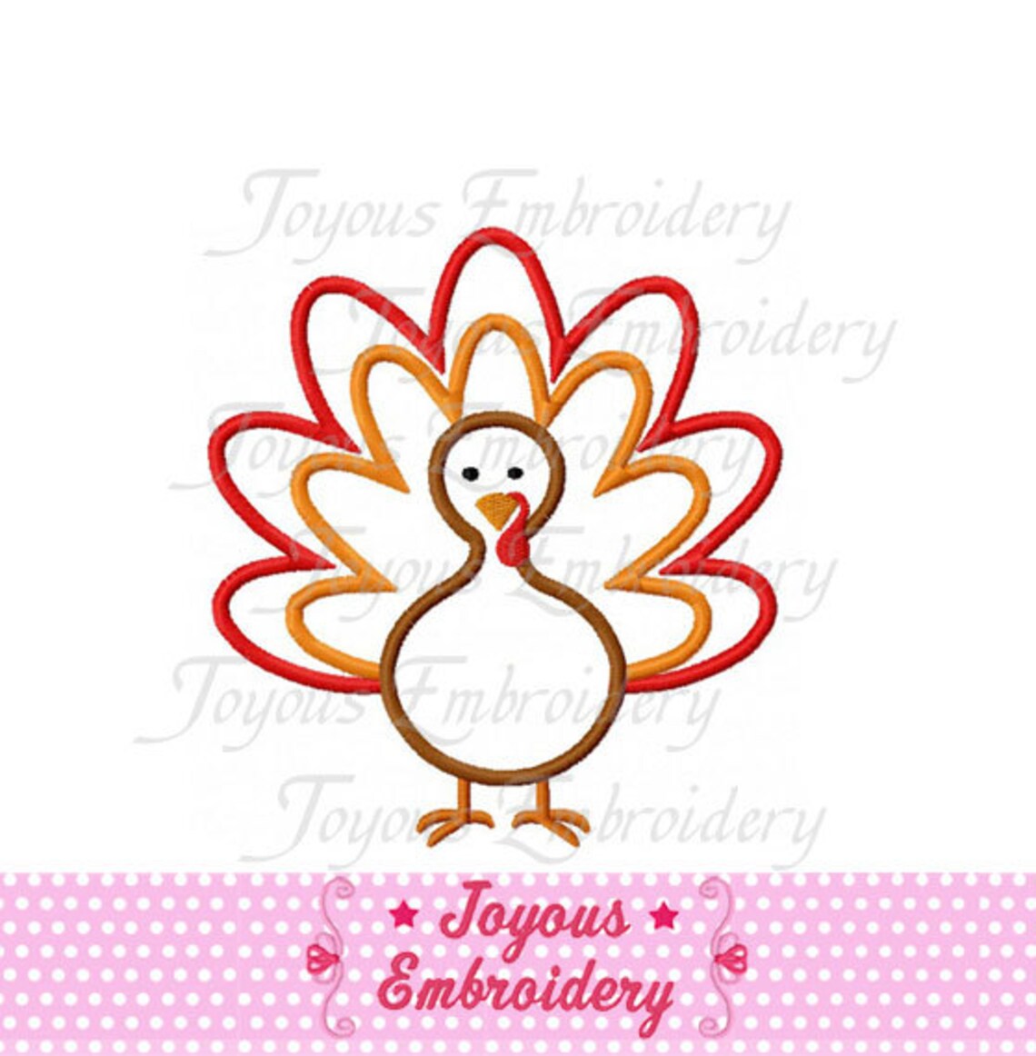 Thanksgiving Turkey Applique Machine Embroidery Design NO:1231 - Etsy