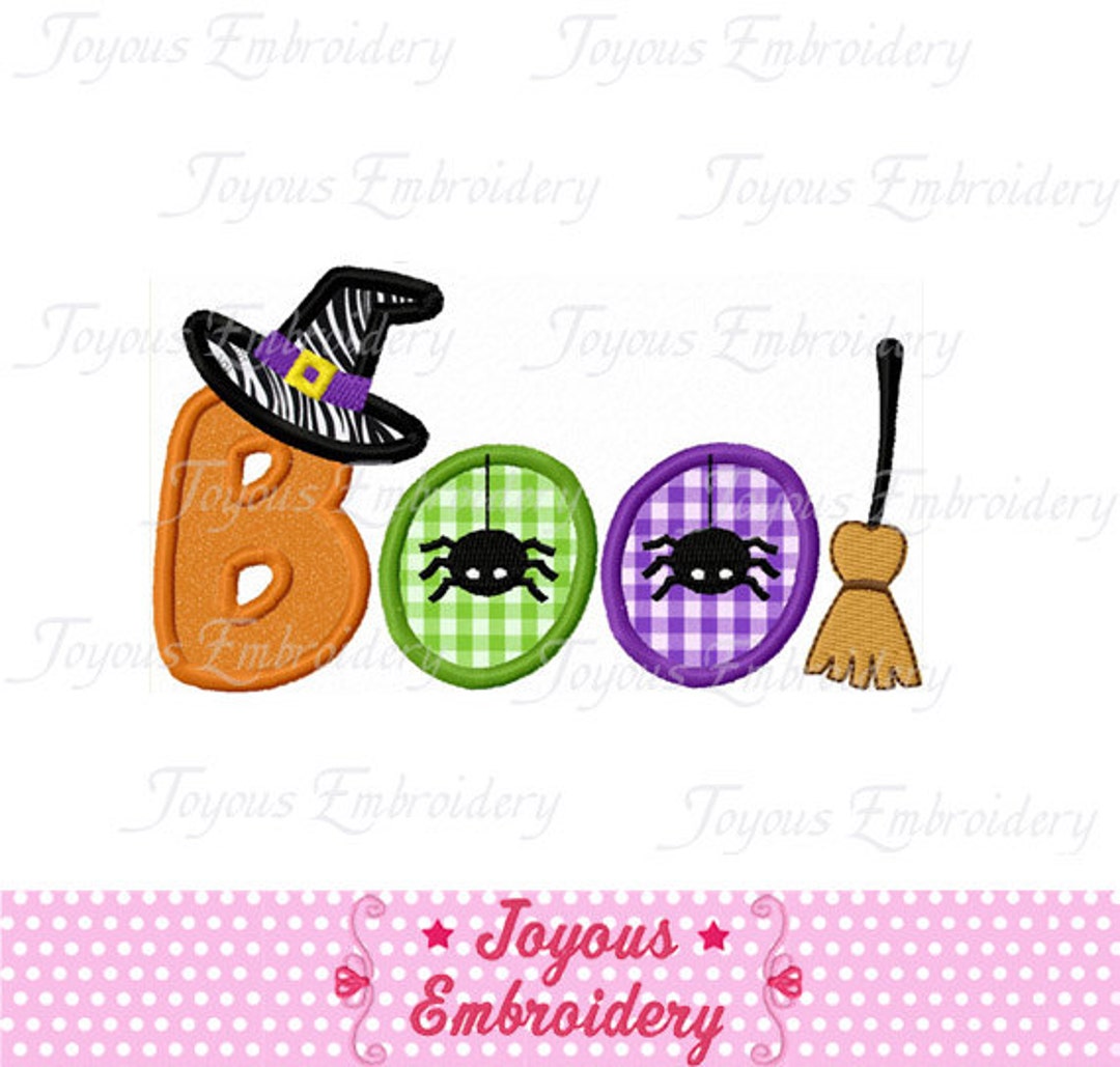 Instant Download Halloween Ghost BOO Applique Machine Embroidery Design ...