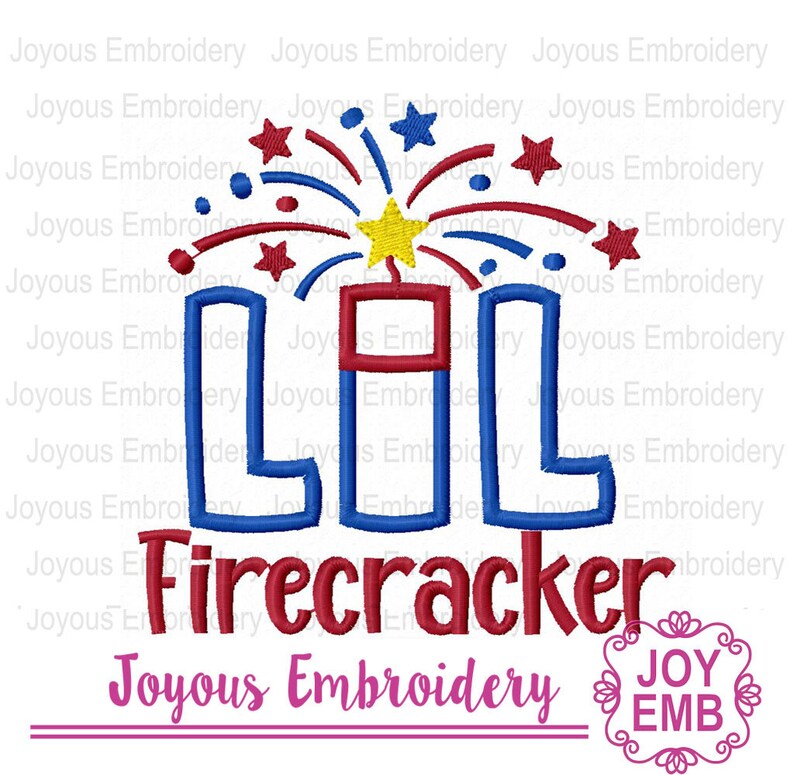 Little Firecracker Applique,4th of July Embroidery,firecraker ...