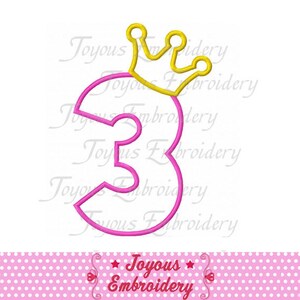 Corona de descarga inmediata con número 3 bordado apliques no | Etsy