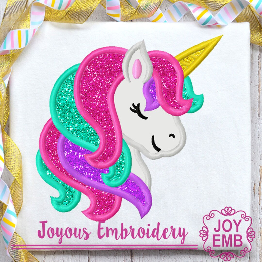Unicorn Applique Embroidery File,magic Birthday Girl Shirt Embroidery ...