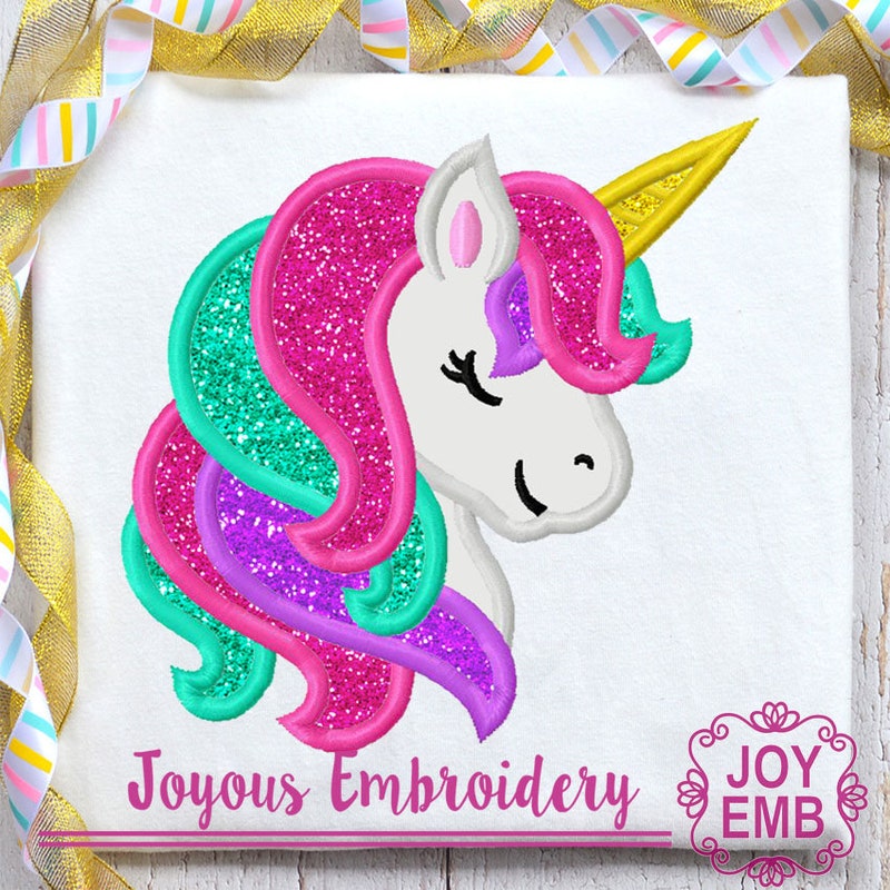 Unicorn Applique - Etsy