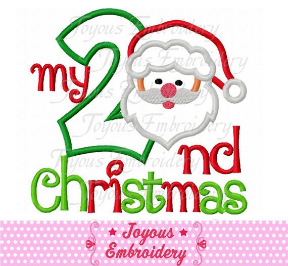 Instant Download My Second/2nd Christmas Santa Claus Applique - Etsy